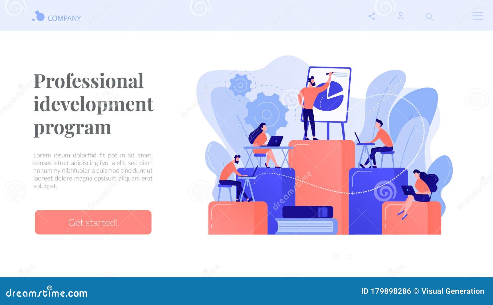 Internal Education Concept Landing Page. Stock Vector - Illustration of ...