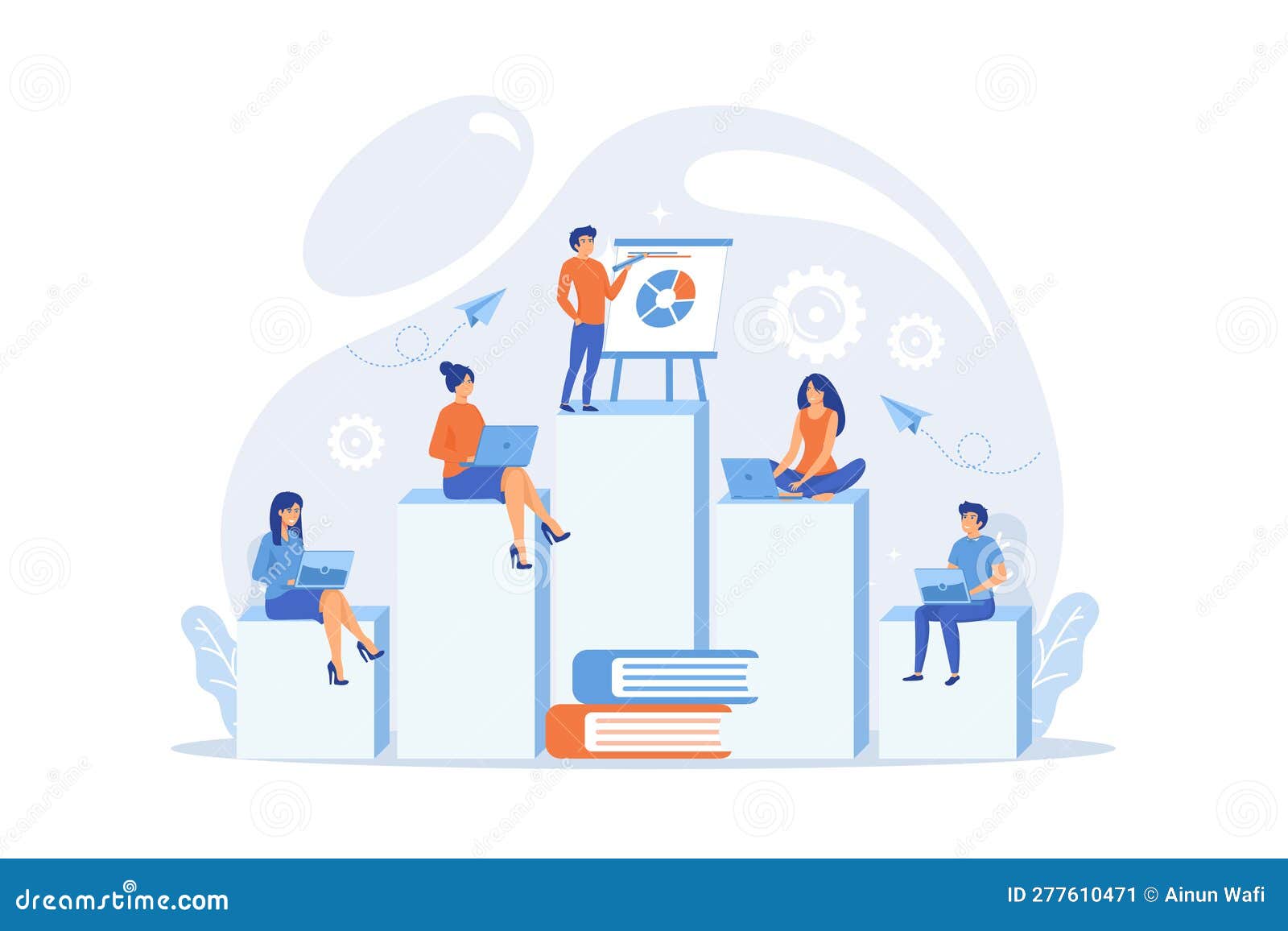 Employees with Laptops Learning at Professional Trainig. Internal ...