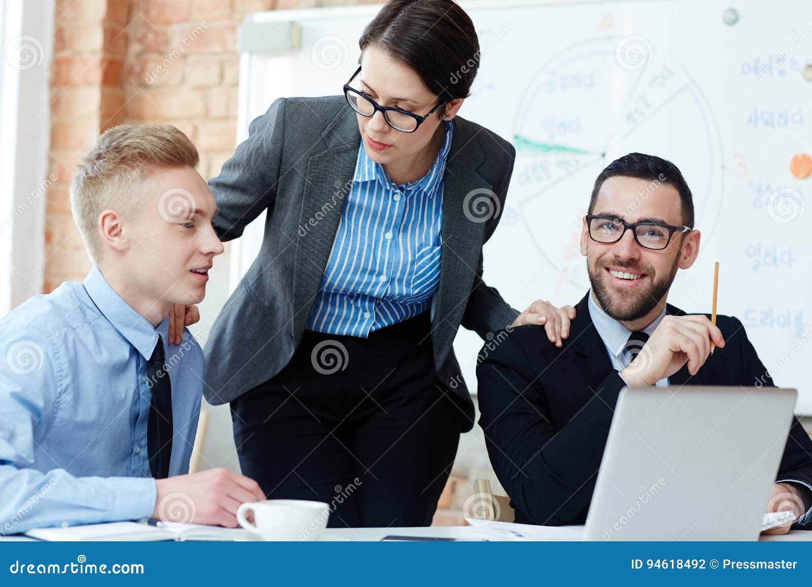 Employees at meeting stock photo. Image of teamwork, idea - 94618492