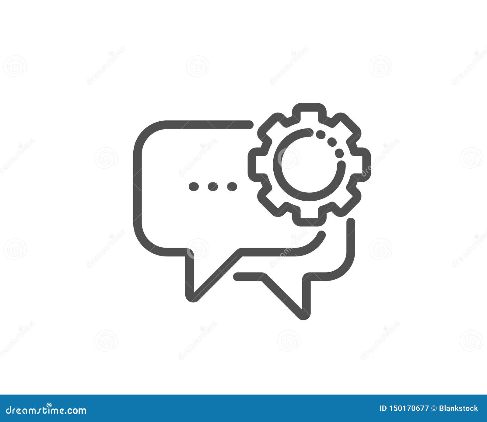 Employees Messenger Line Icon. Speech Bubble Sign. Chat Message. Vector ...