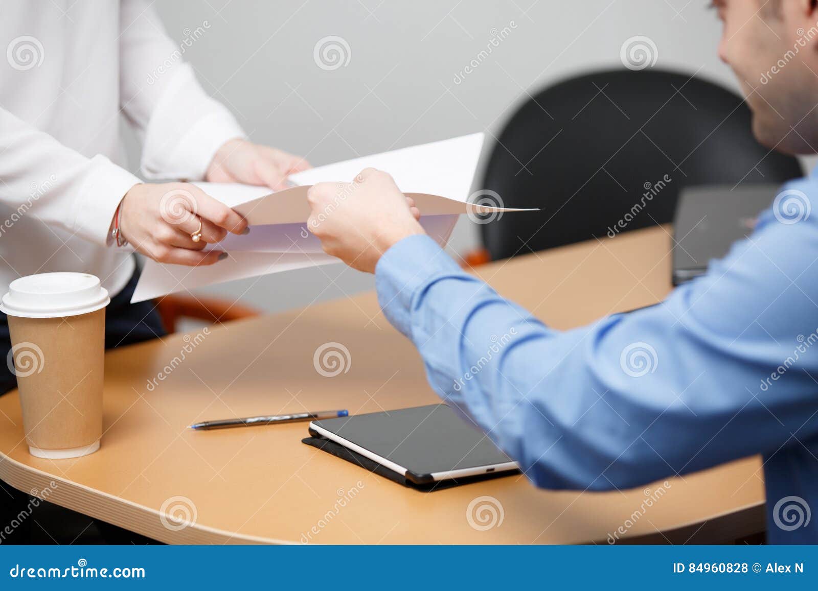 Employees at Office with Papers Stock Photo - Image of electronics ...