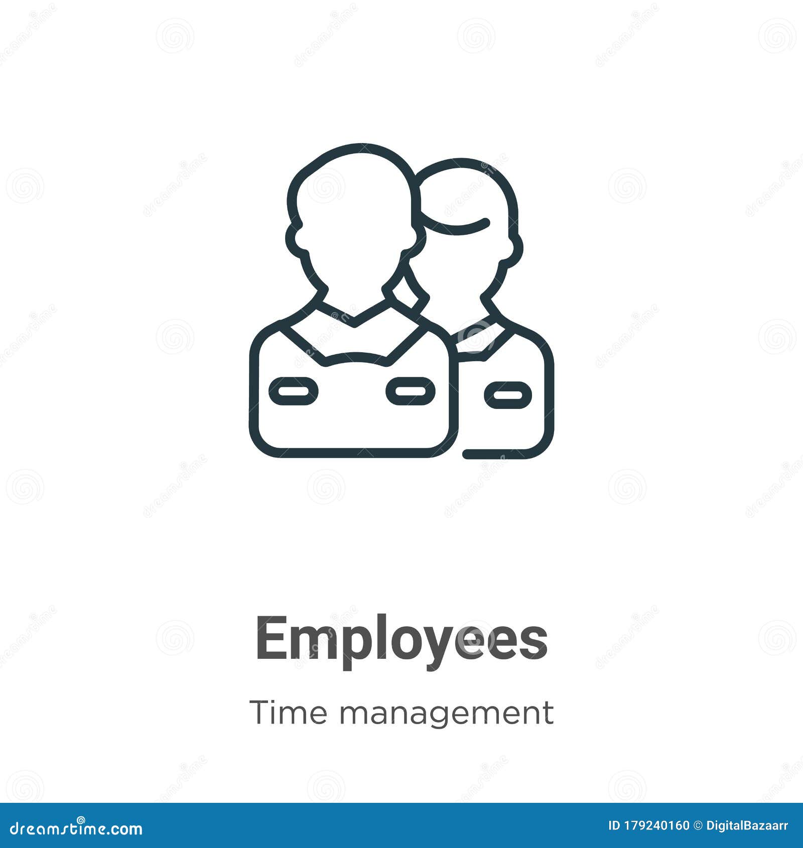 Employees Outline Vector Icon. Thin Line Black Employees Icon, Flat ...