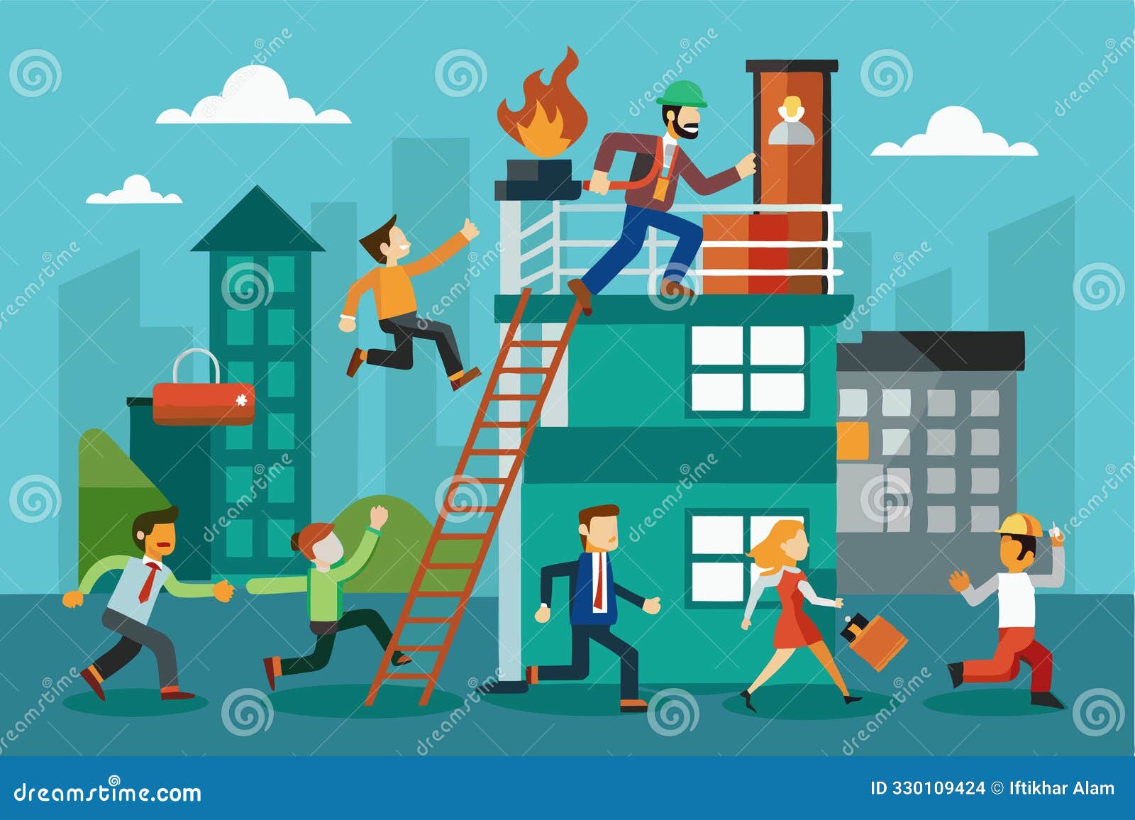 Employees Participate in an Evacuation Drill, Quickly Exiting the ...