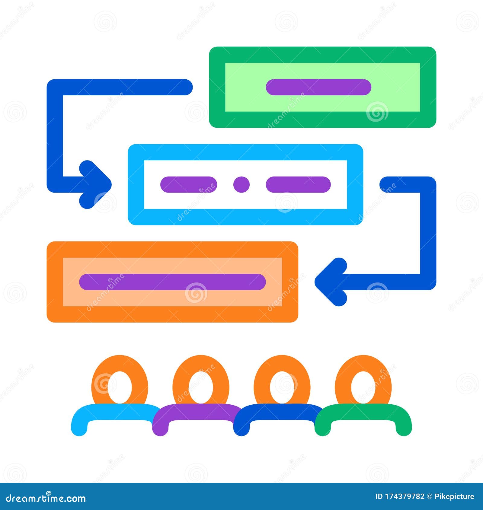 Employees Planning Work Icon Thin Line Vector Stock Vector ...