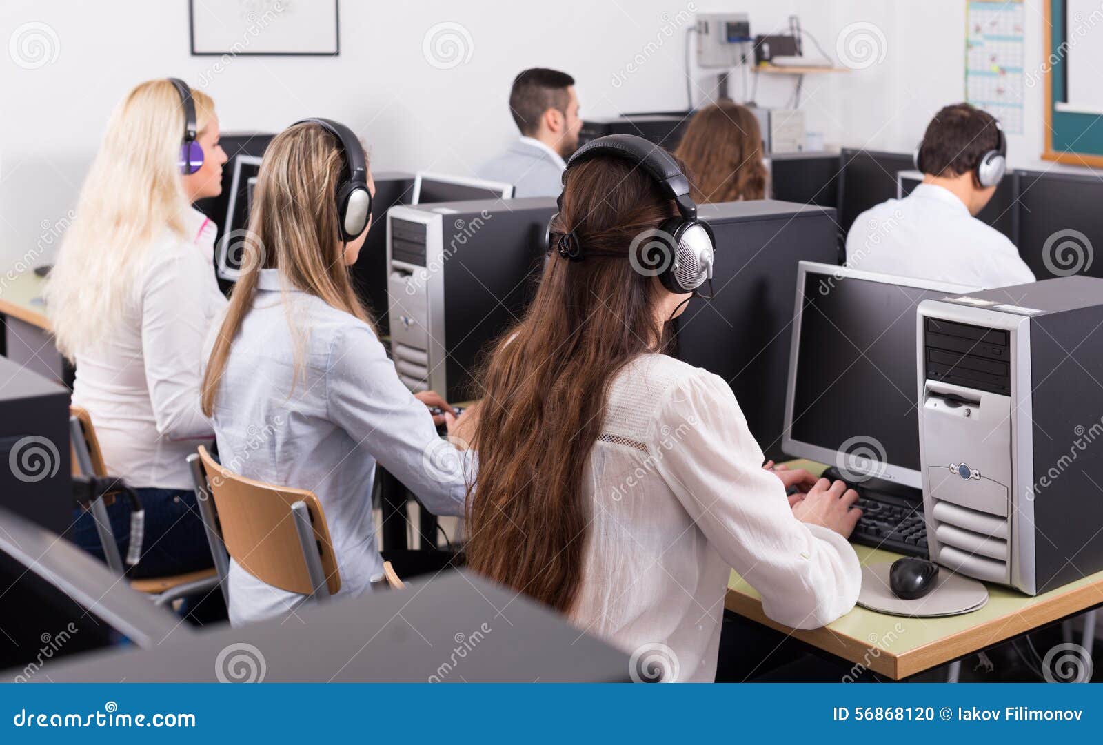 Employees receiving calls stock photo. Image of people - 56868120