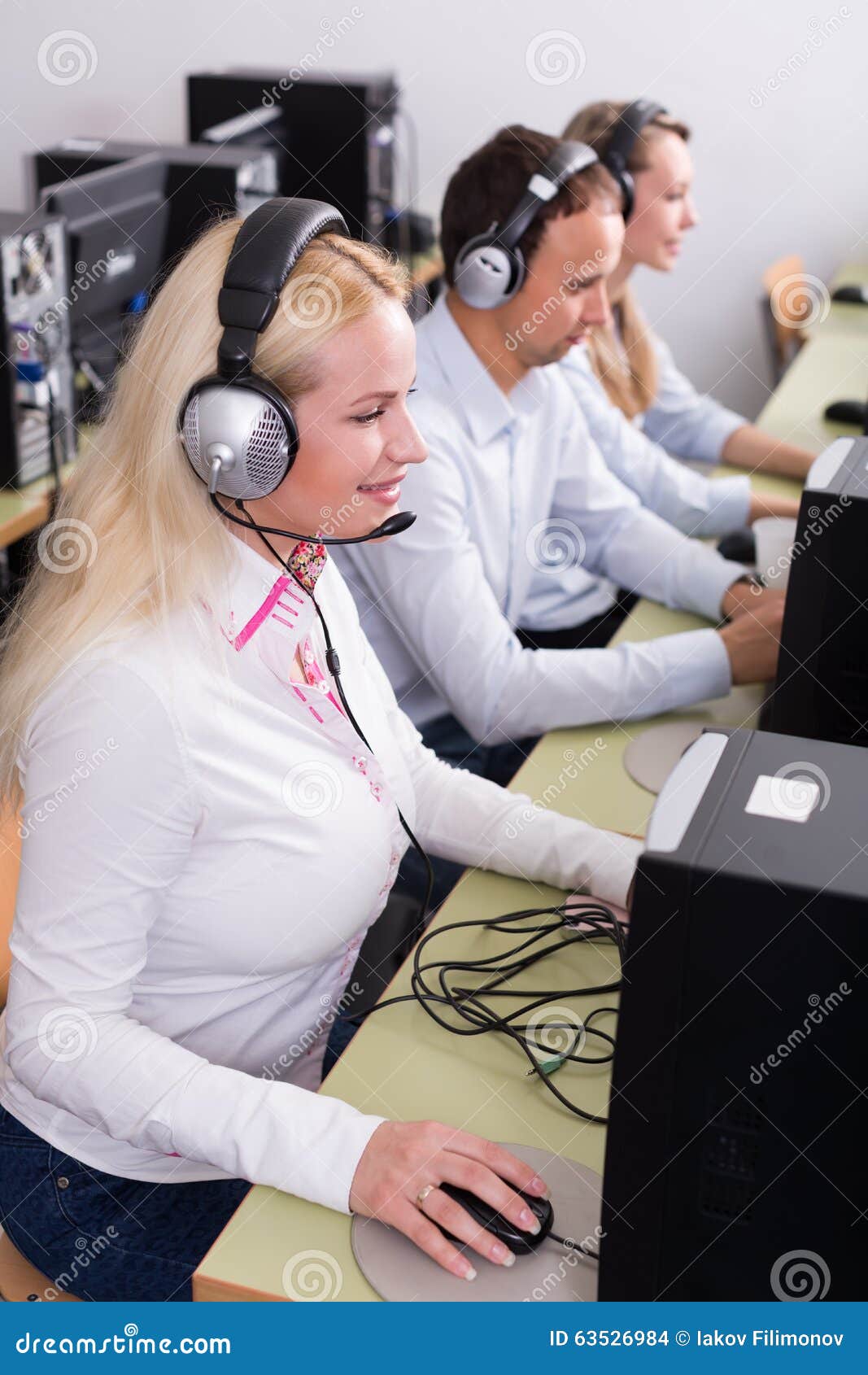 Employees receiving calls stock photo. Image of company - 63526984