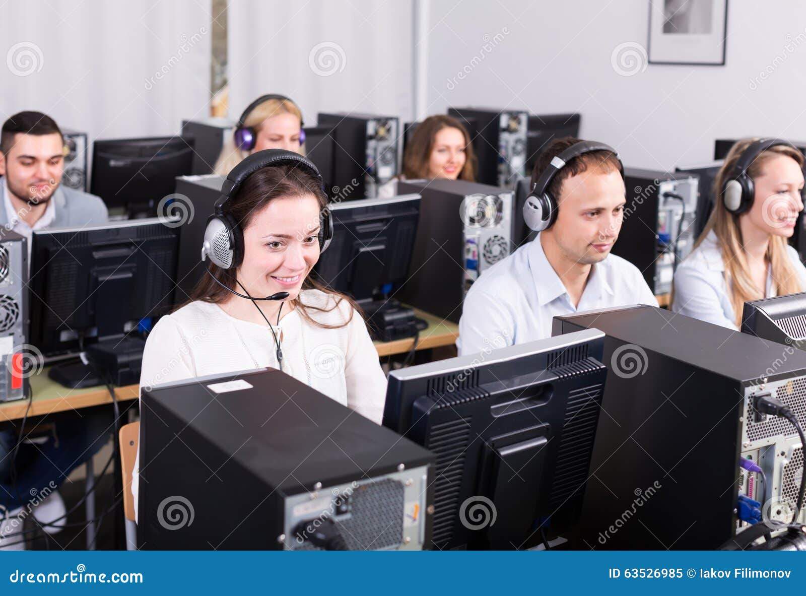 Employees receiving calls stock image. Image of european - 63526985