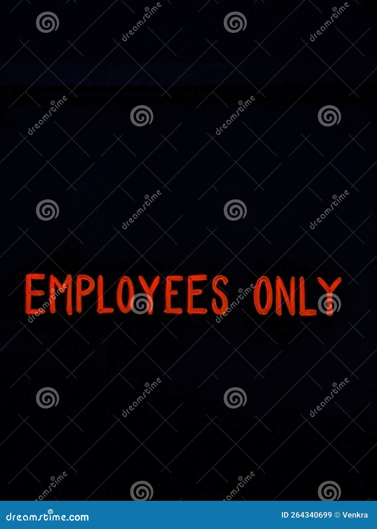 Employees only Sign Florescent Red Stock Image - Image of line, number ...