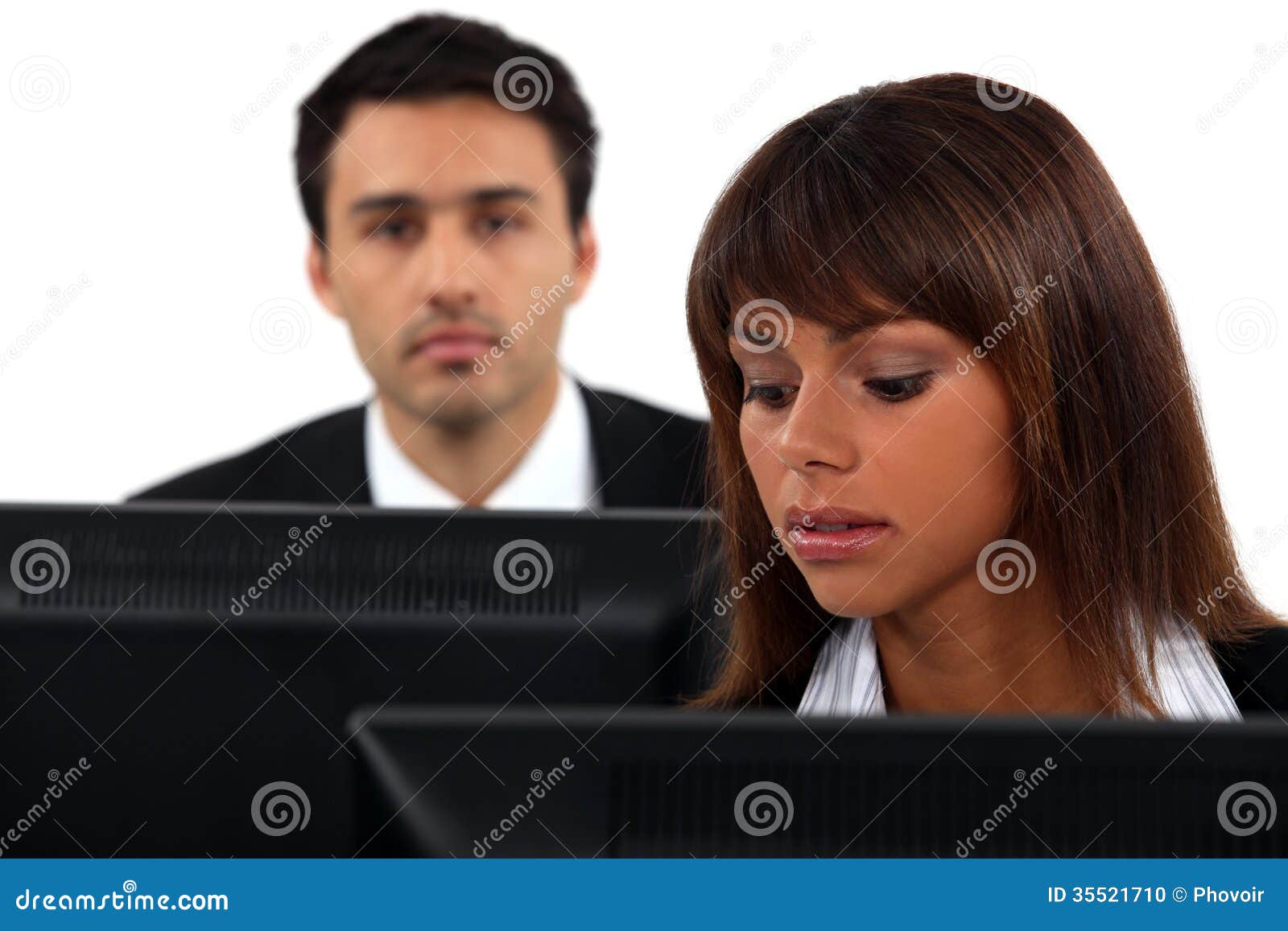 Employees Sitting by Their Computers Stock Photo - Image of business ...