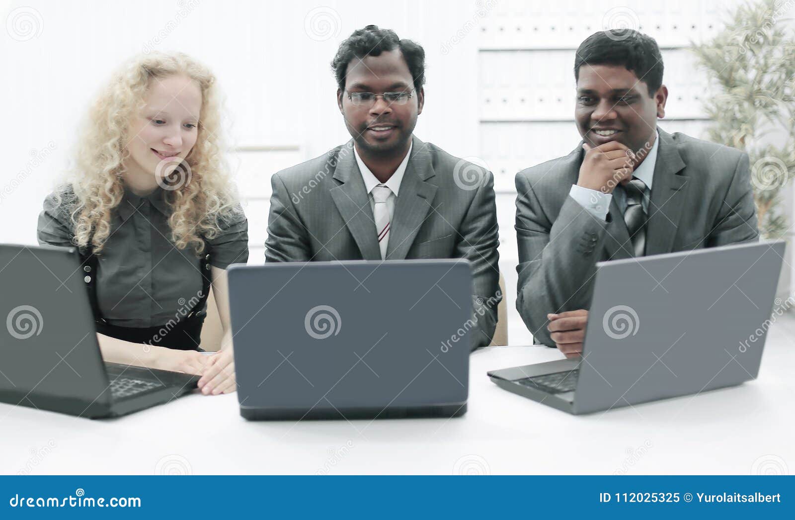 Employees Sitting on the Workplace in the Office Stock Image - Image of ...