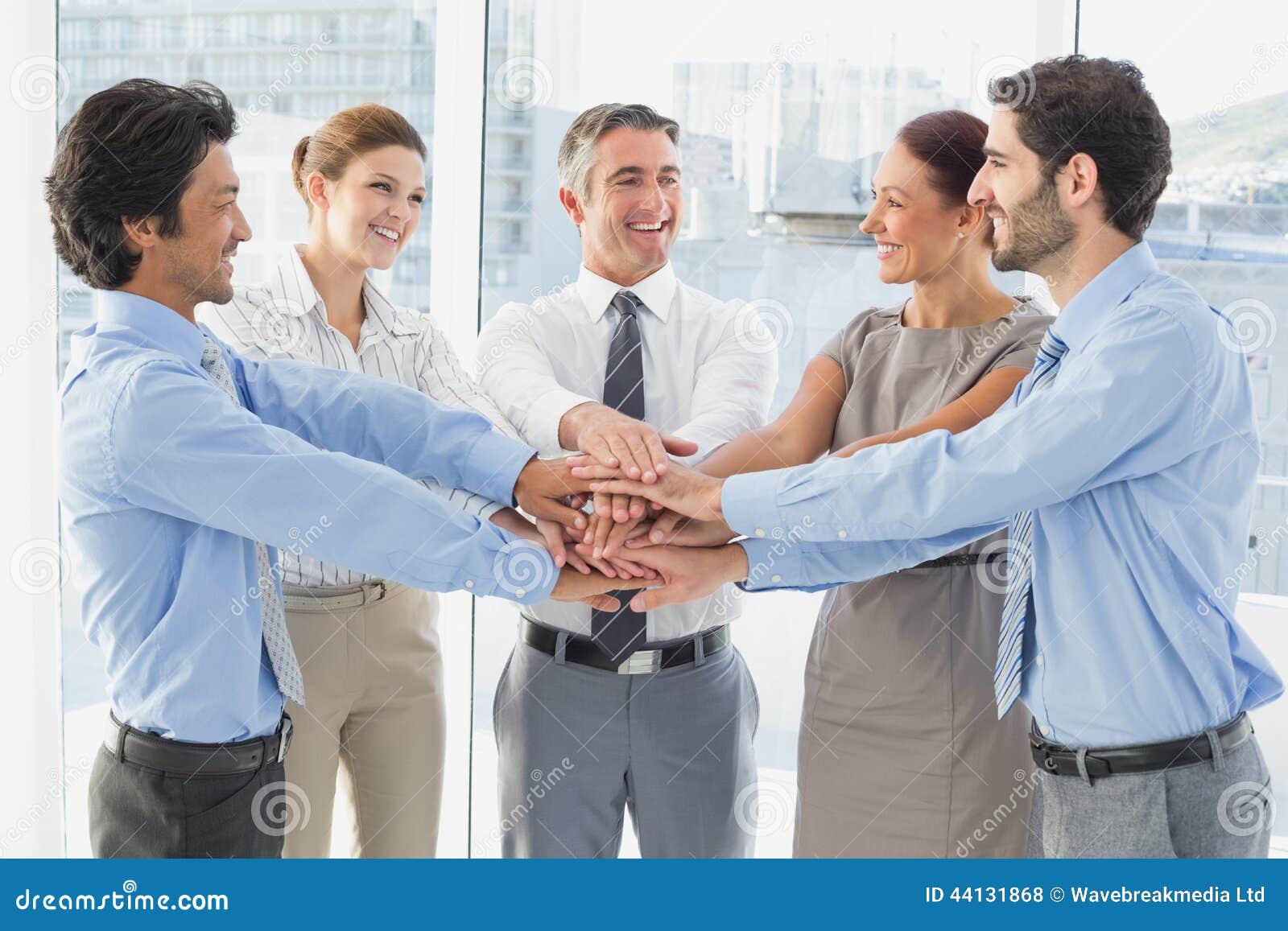 Employees Smiling and Having Fun Stock Photo - Image of view, looking ...