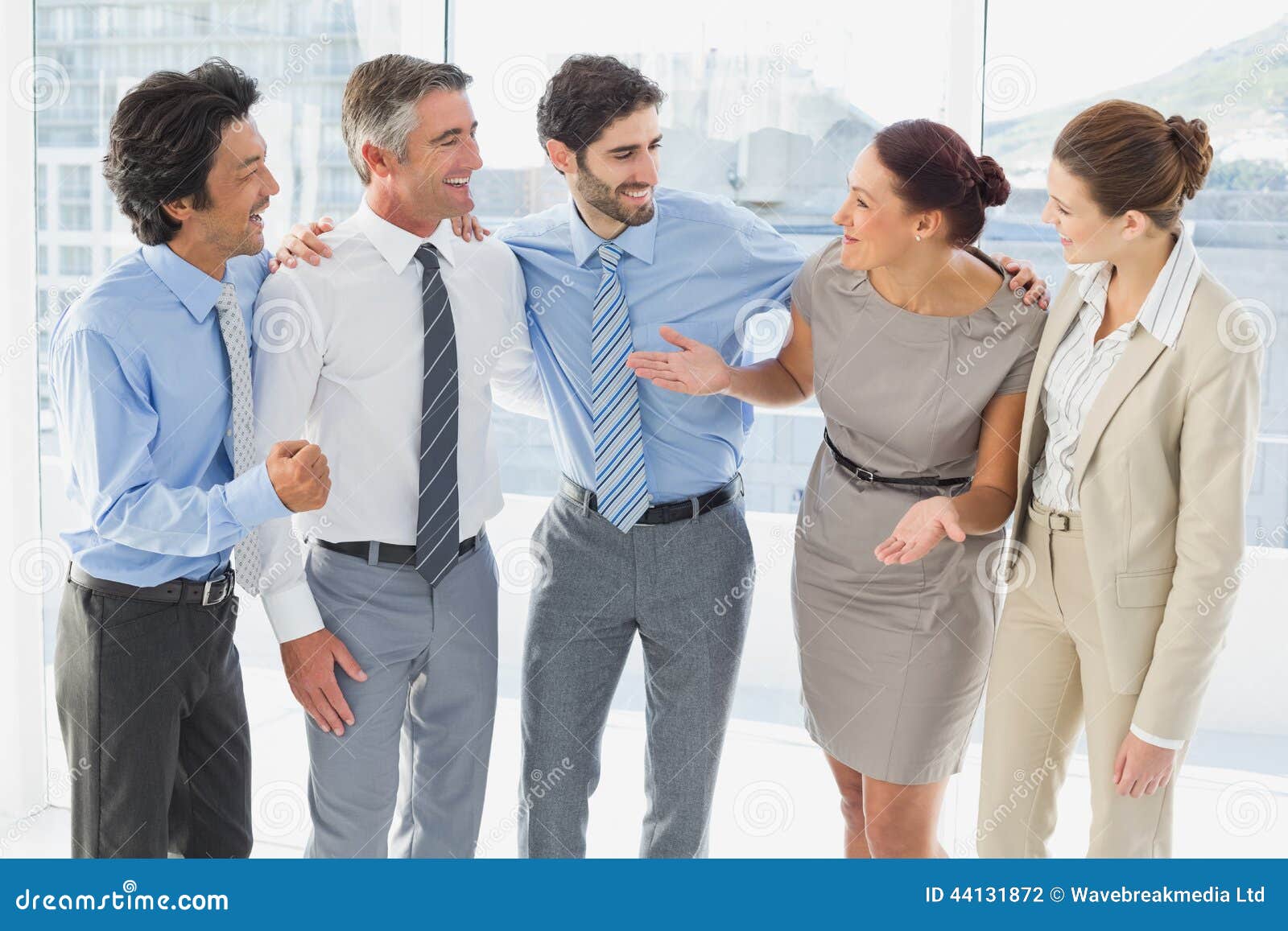 Employees Smiling and Having Fun Stock Photo - Image of young, length ...
