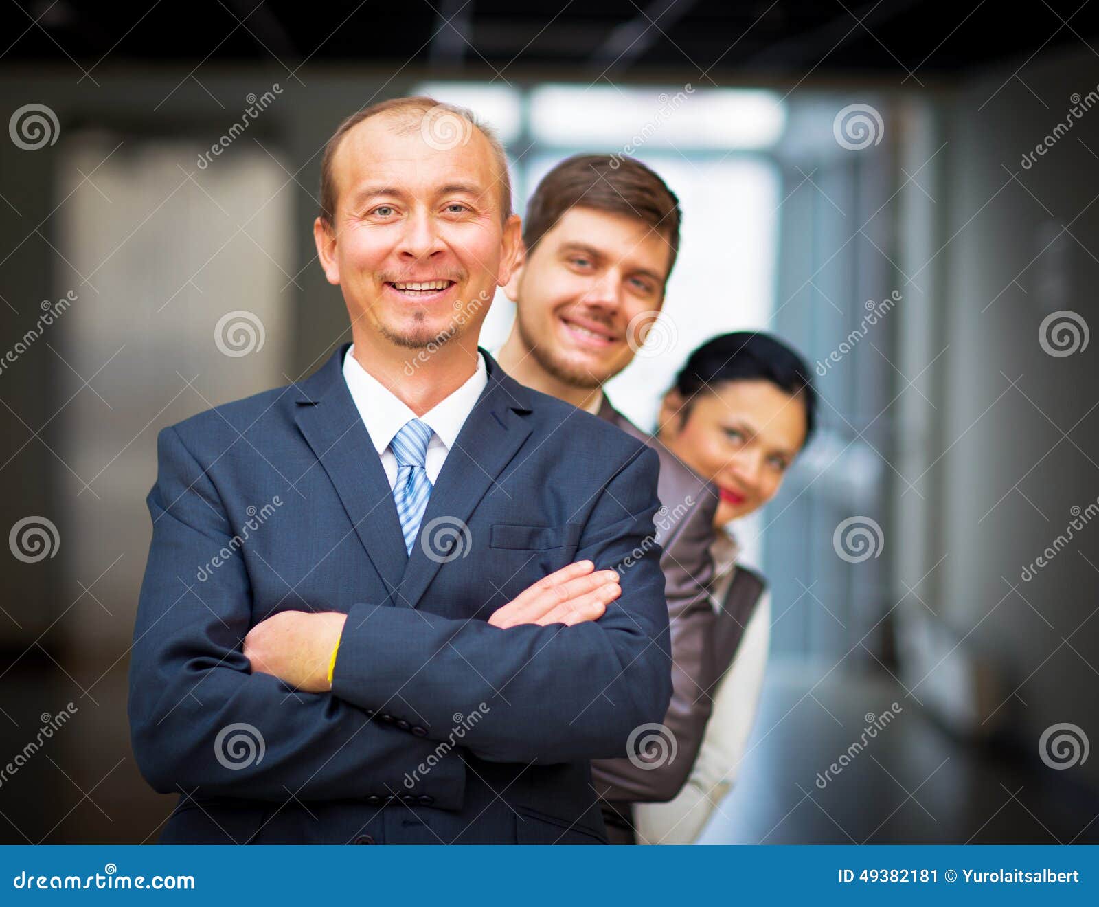 Employees Standing Around Their Manager Stock Image - Image of indoors ...