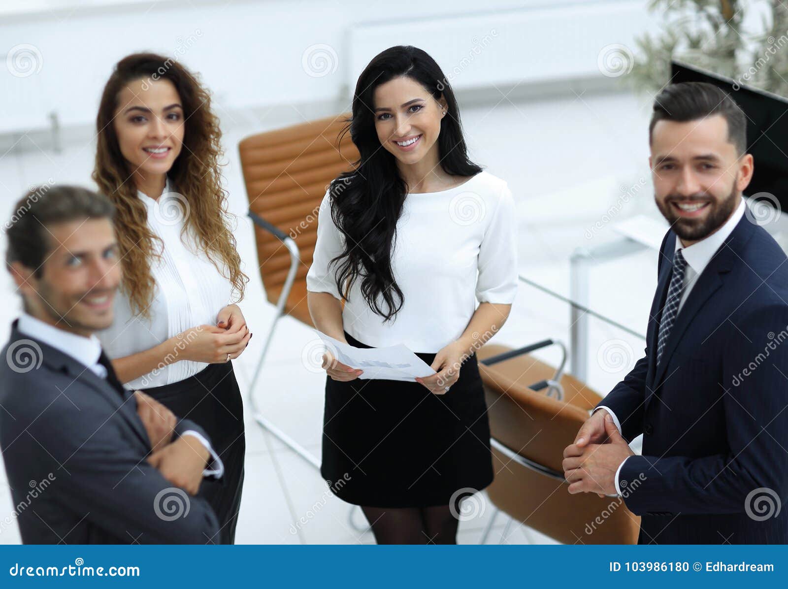 Employees Standing in a Modern Office Stock Photo - Image of ...