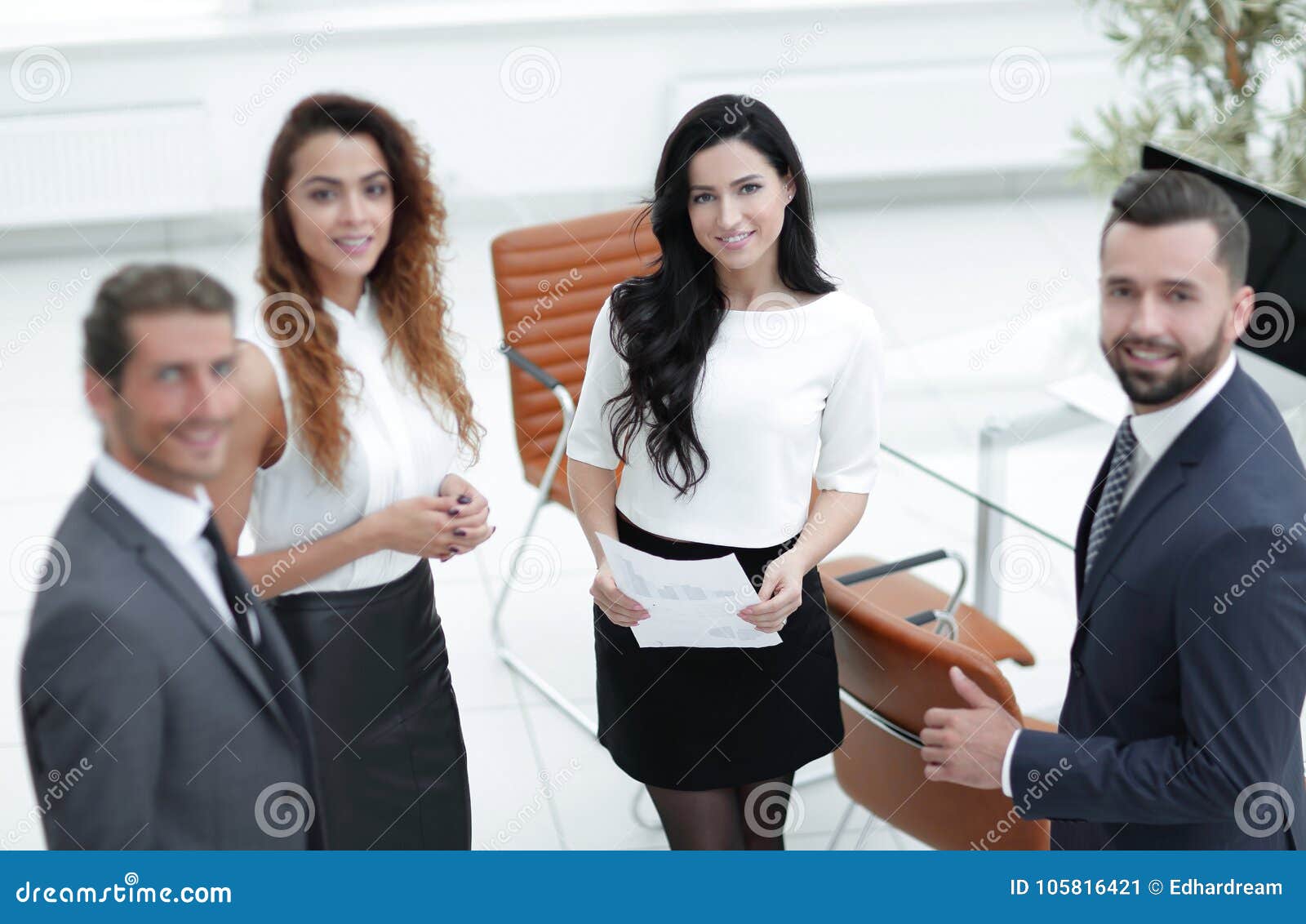 Employees Standing in a Modern Office Stock Image - Image of occupation ...
