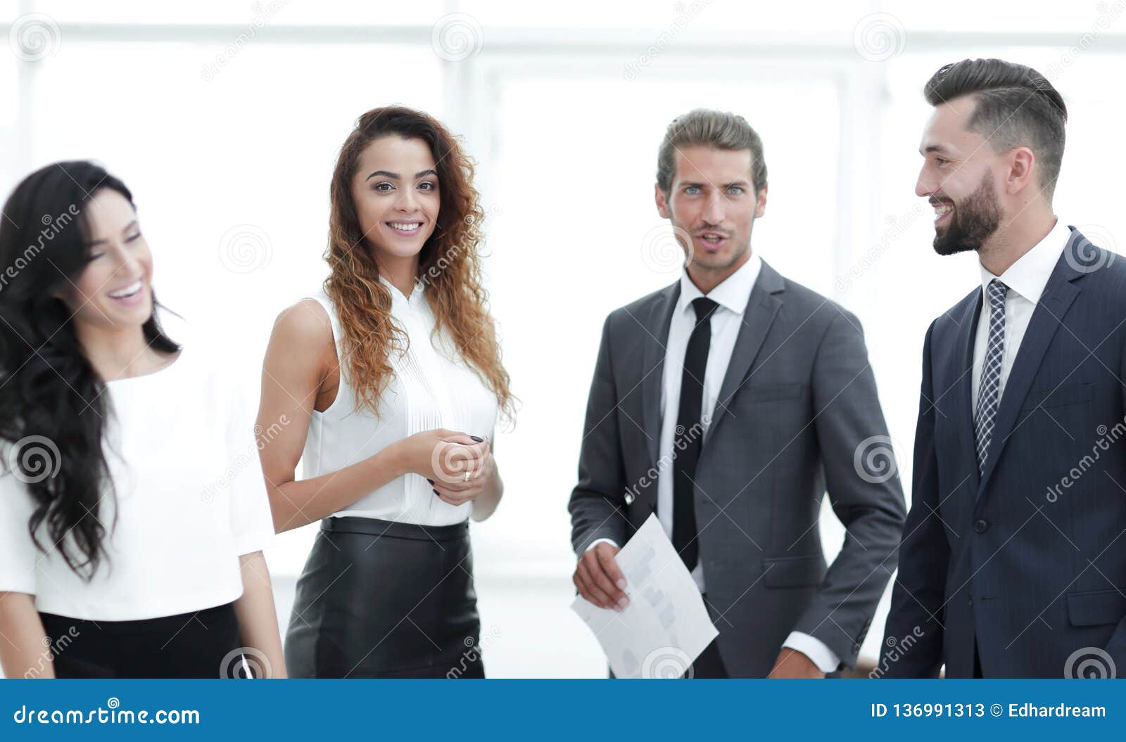 Employees Standing in a Modern Office Stock Image - Image of executive ...