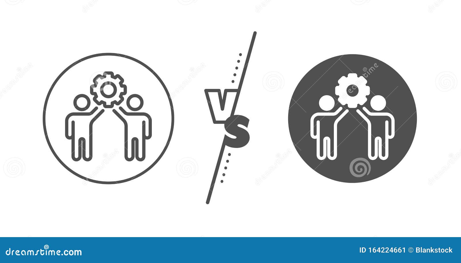 Employees Teamwork Line Icon. Collaboration Sign. Development Partners ...