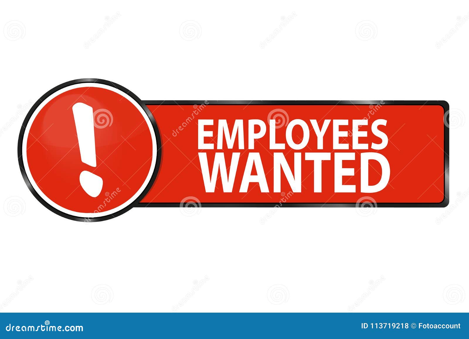 Employees Wanted Web Button - Vector Illustration - Isolated on White ...