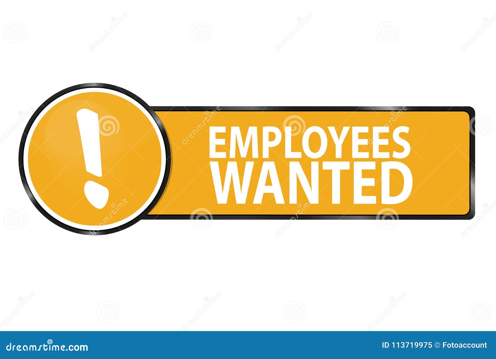 Employees Wanted Web Button - Vector Illustration - Isolated on White ...