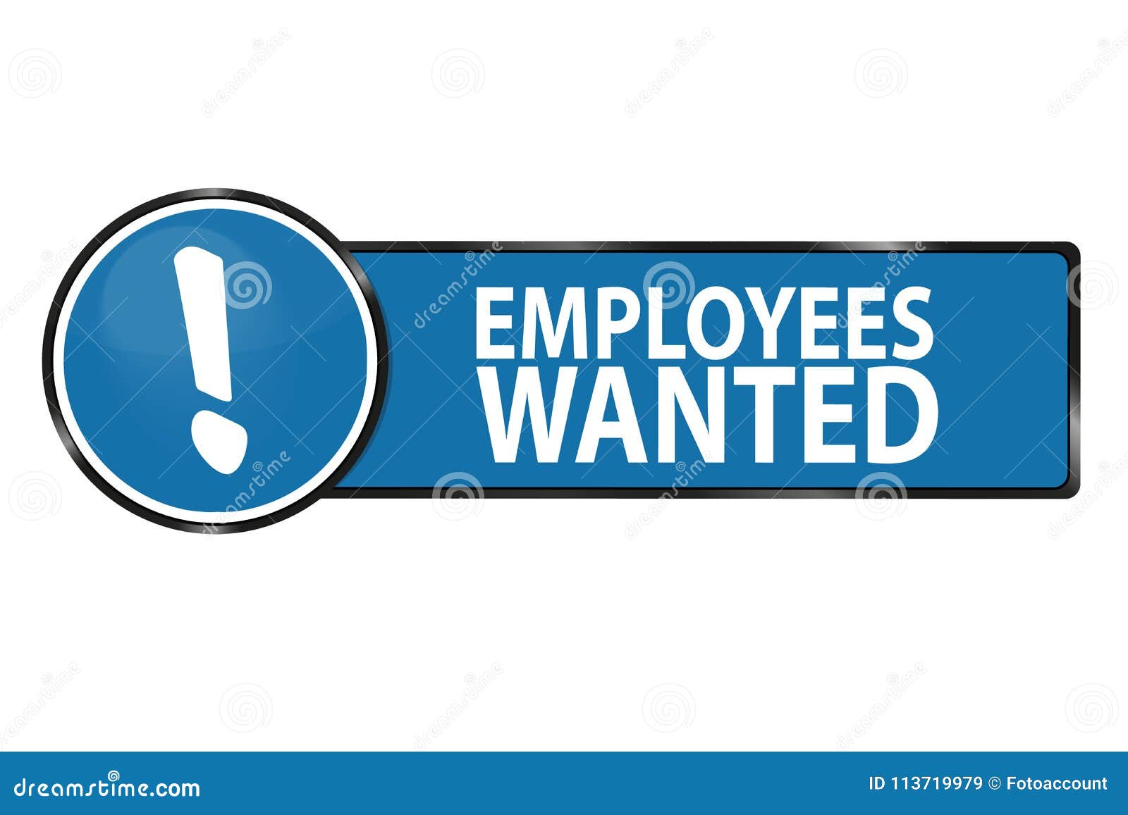 Employees Wanted Web Button - Vector Illustration - Isolated on White ...