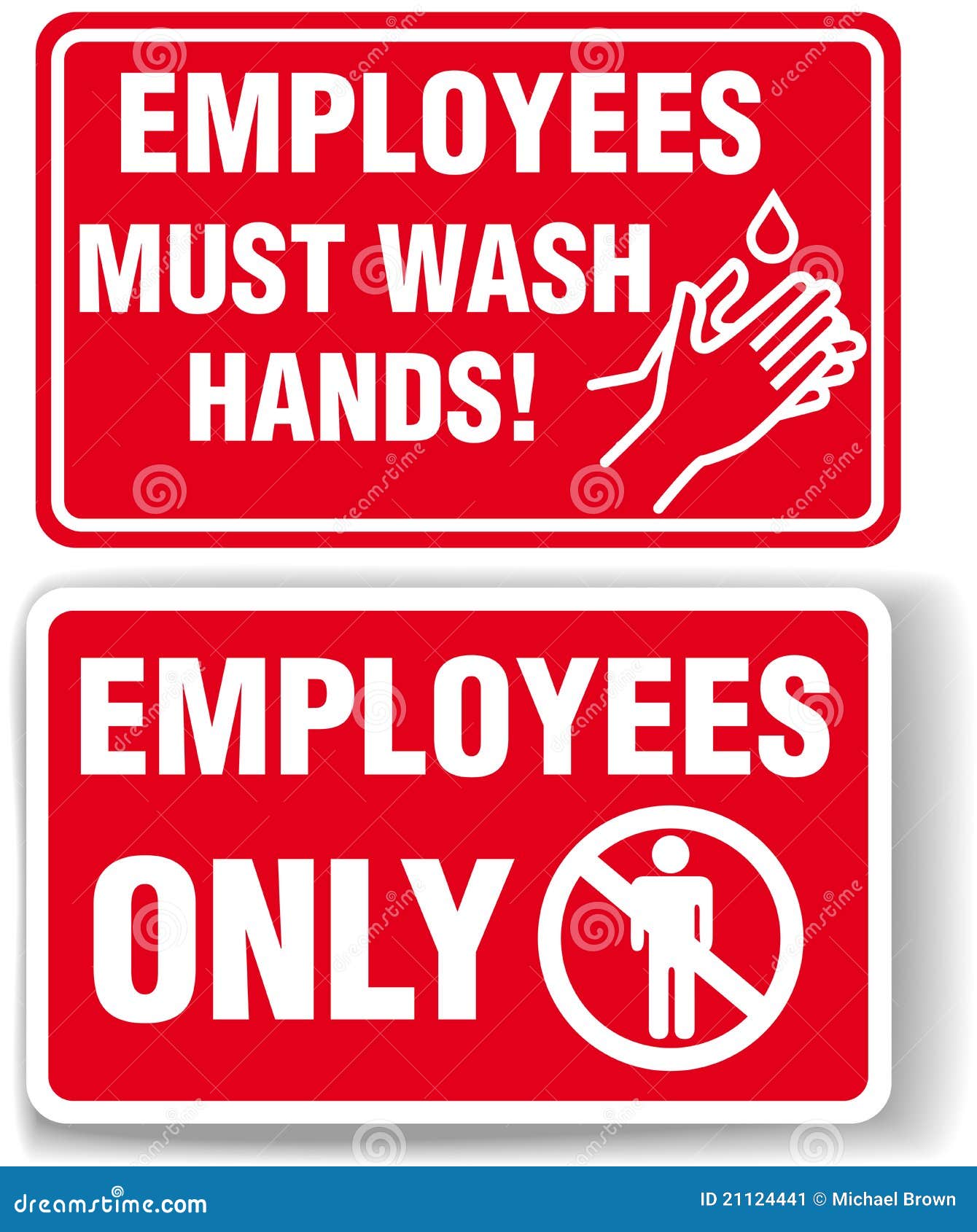 EMPLOYEES only and WASH HANDS Signs Stock Vector - Illustration of ...