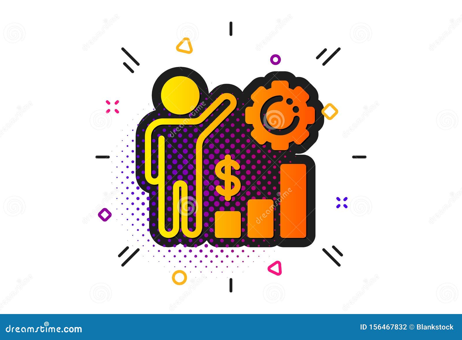 Employees Wealth Icon. Work Results Sign. Money Chart. Vector Stock ...