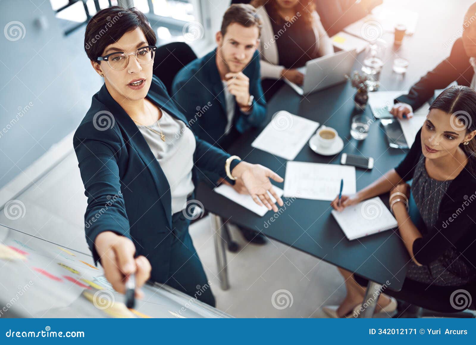 Employees, Whiteboard and Sticky Notes for Discussion in Office, Plan ...