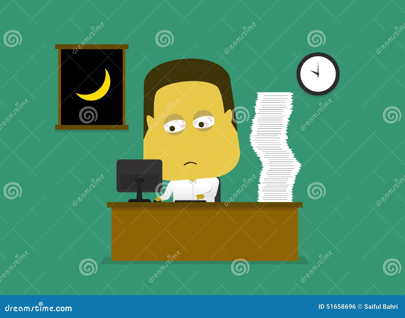 Employees Who are Tired of Working Overtime until Late at Night Stock ...