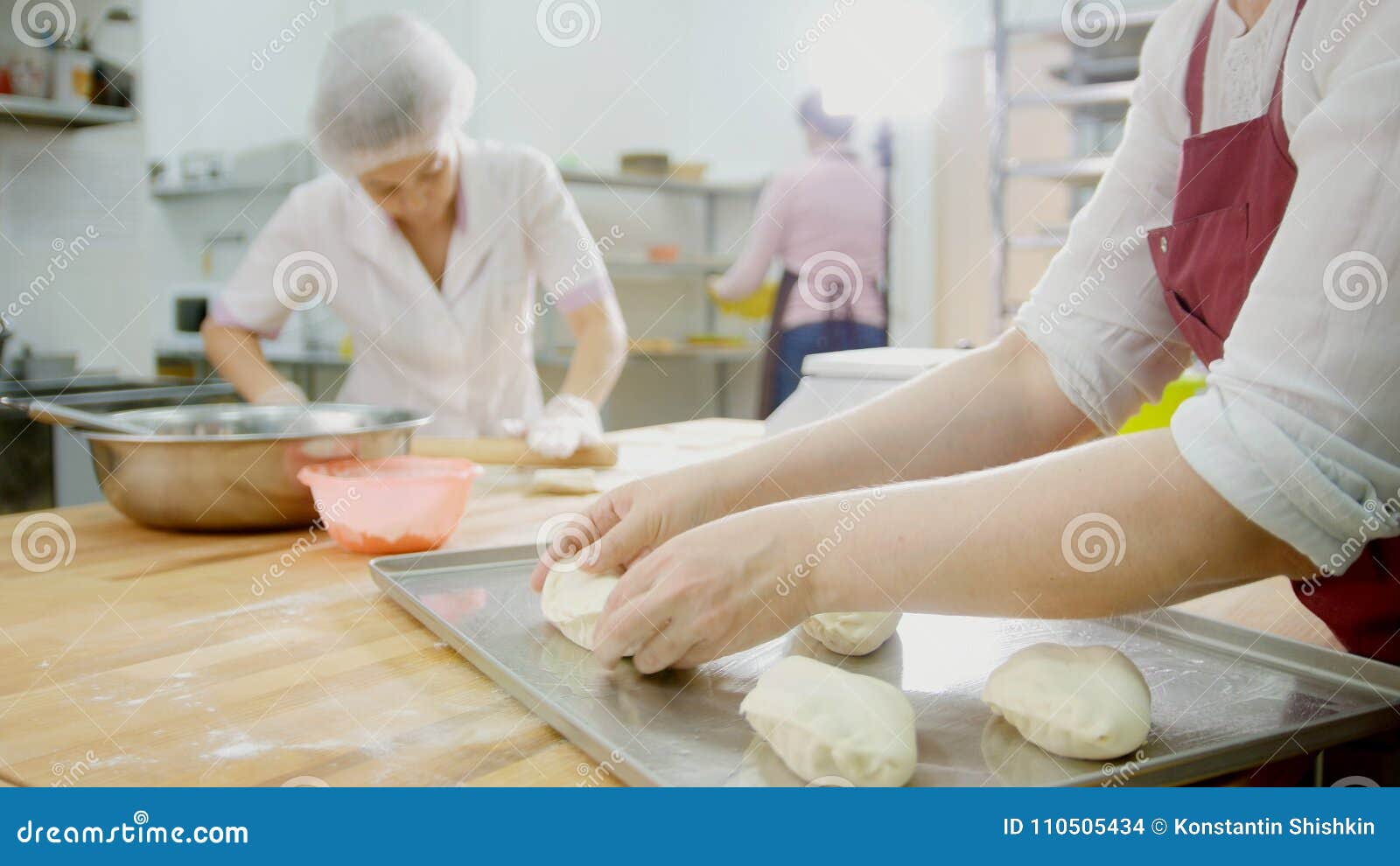 The Employees Women of the Bakery Work Stock Photo - Image of ...