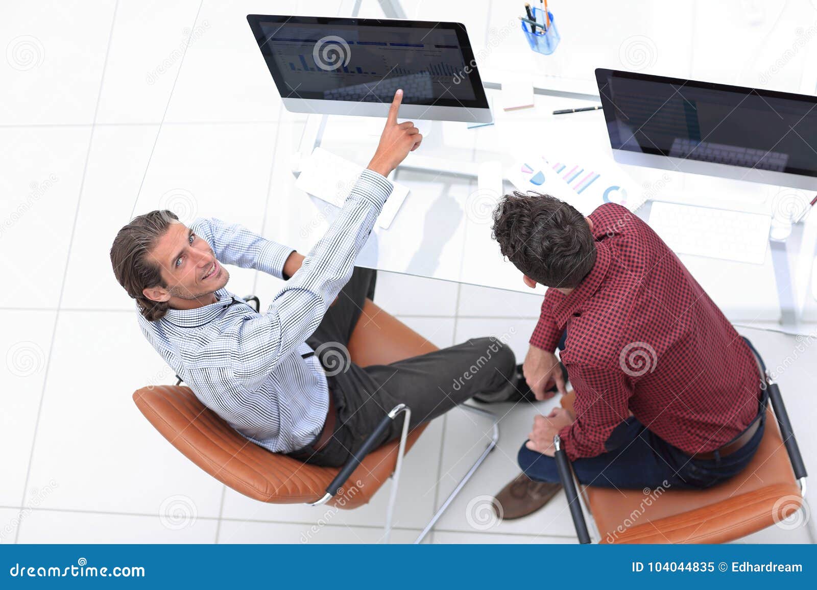 Employees Work on Computers Stock Image - Image of indoors, executive ...