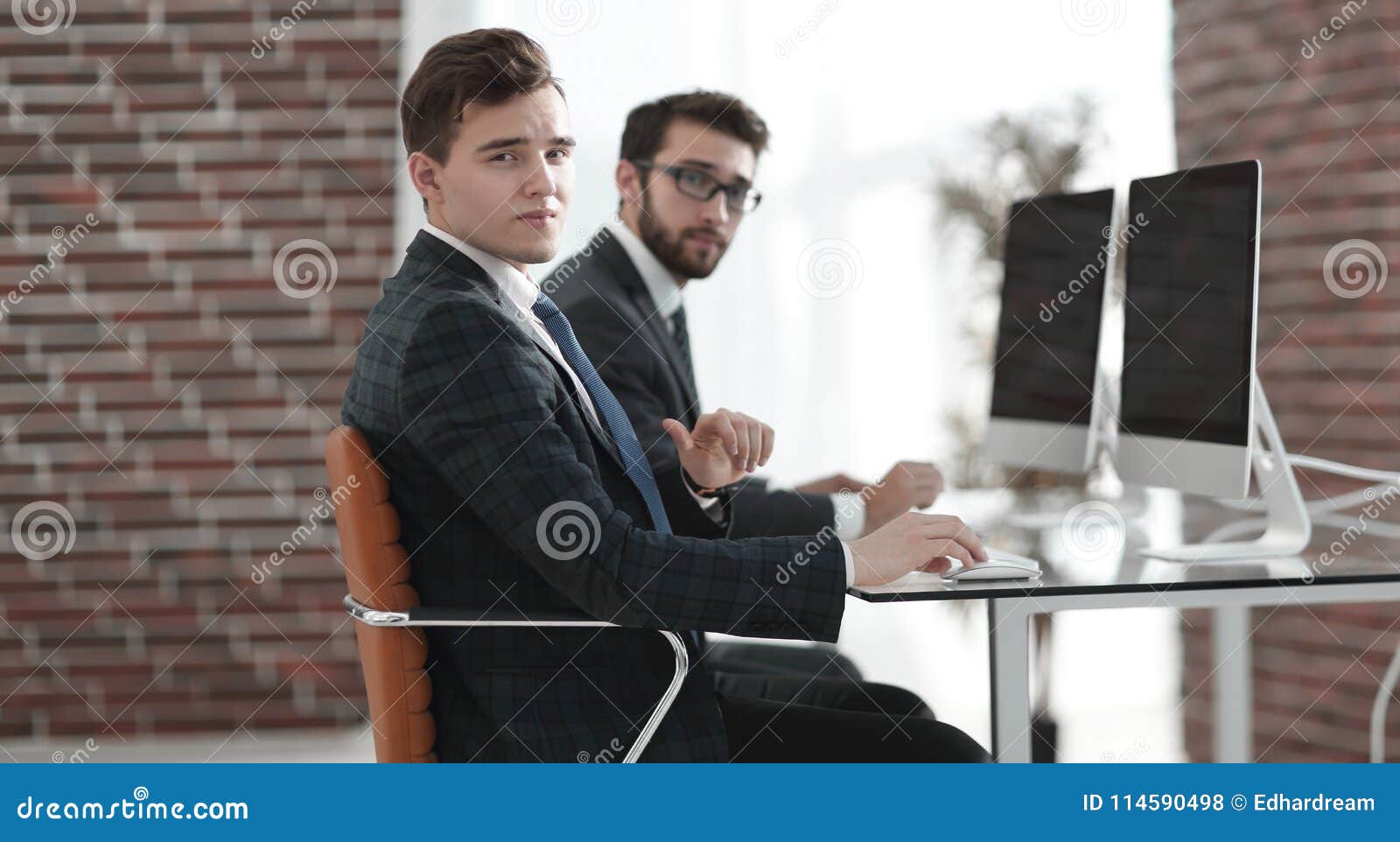 Employees Work with Computers in a Modern Office Stock Photo - Image of ...