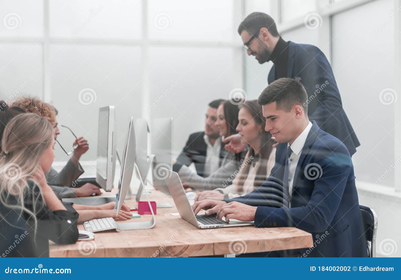 Employees Work on Computers in a Modern Office Stock Photo - Image of ...