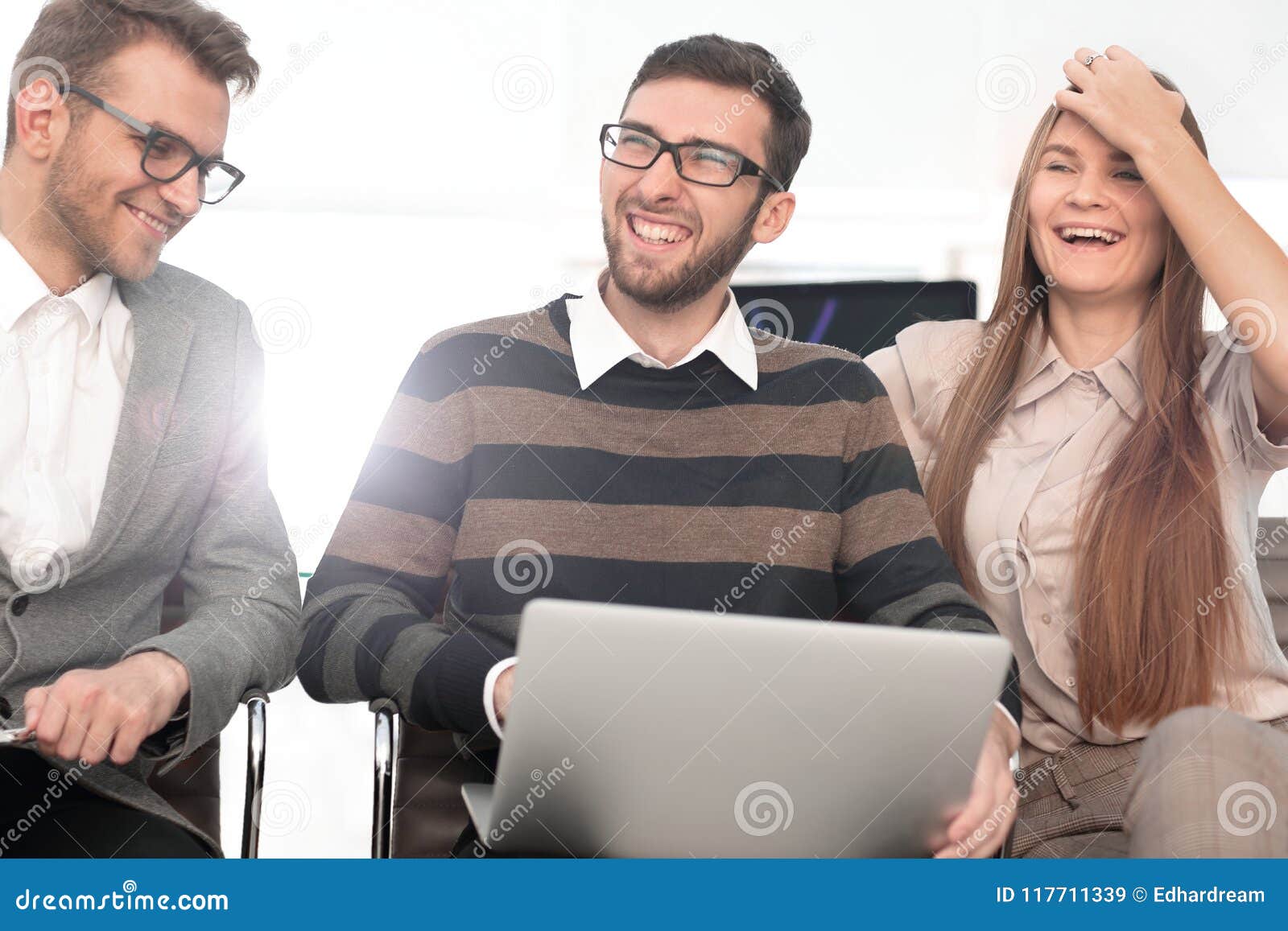 Employees Working on Laptop Stock Image - Image of office, laptop ...