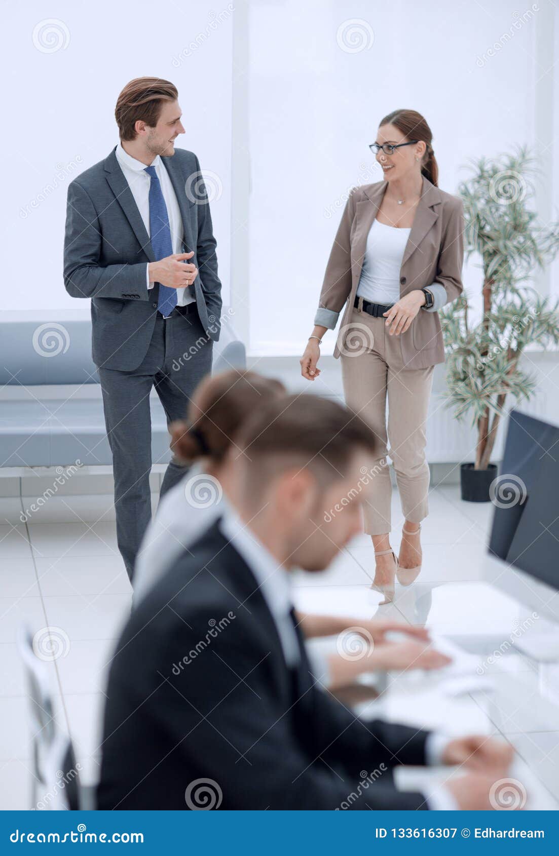 Employees are Working on a New Project in the Office Stock Image ...