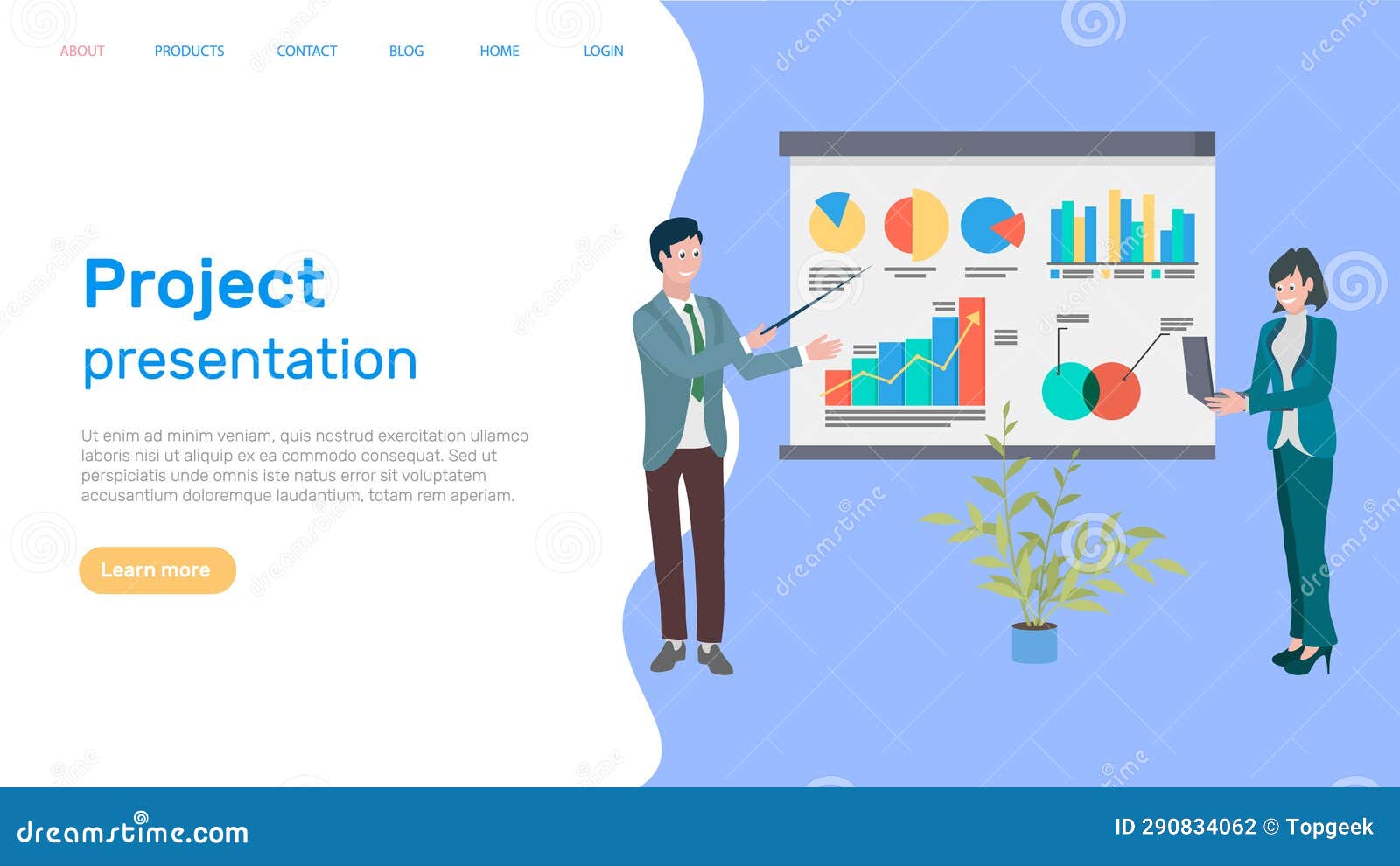 Employees Working with Statistical Progress Report. Presentation with ...