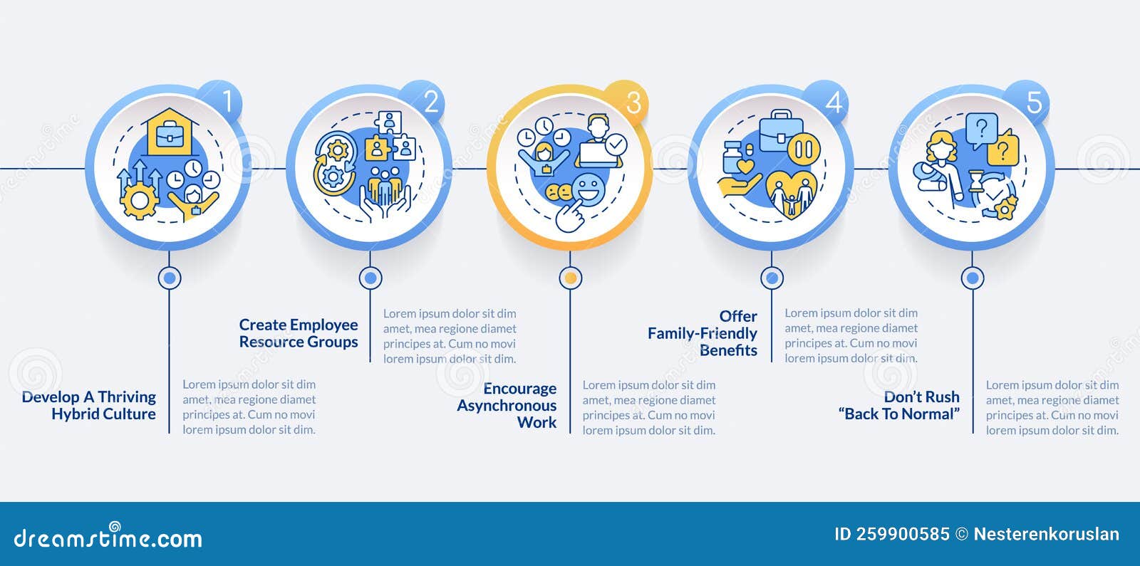 Employer Support for Working Parents Circle Infographic Template Stock ...