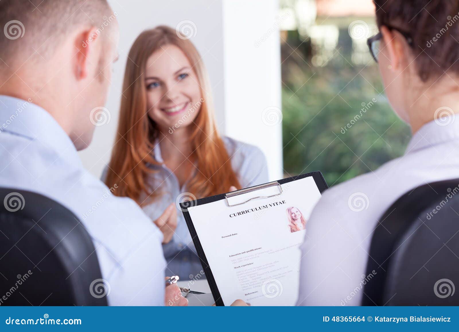 Employers Making an Interview Stock Photo - Image of speaking, female ...