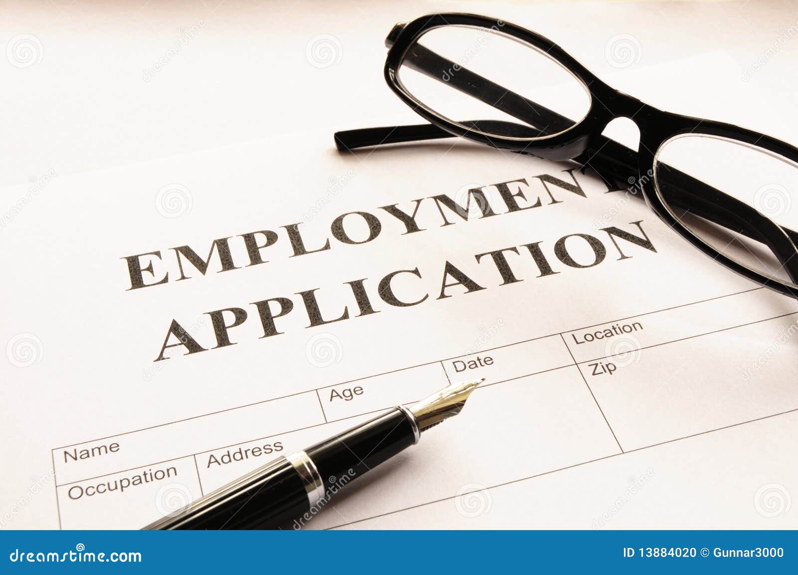 Employment application stock photo. Image of form, document - 13884020