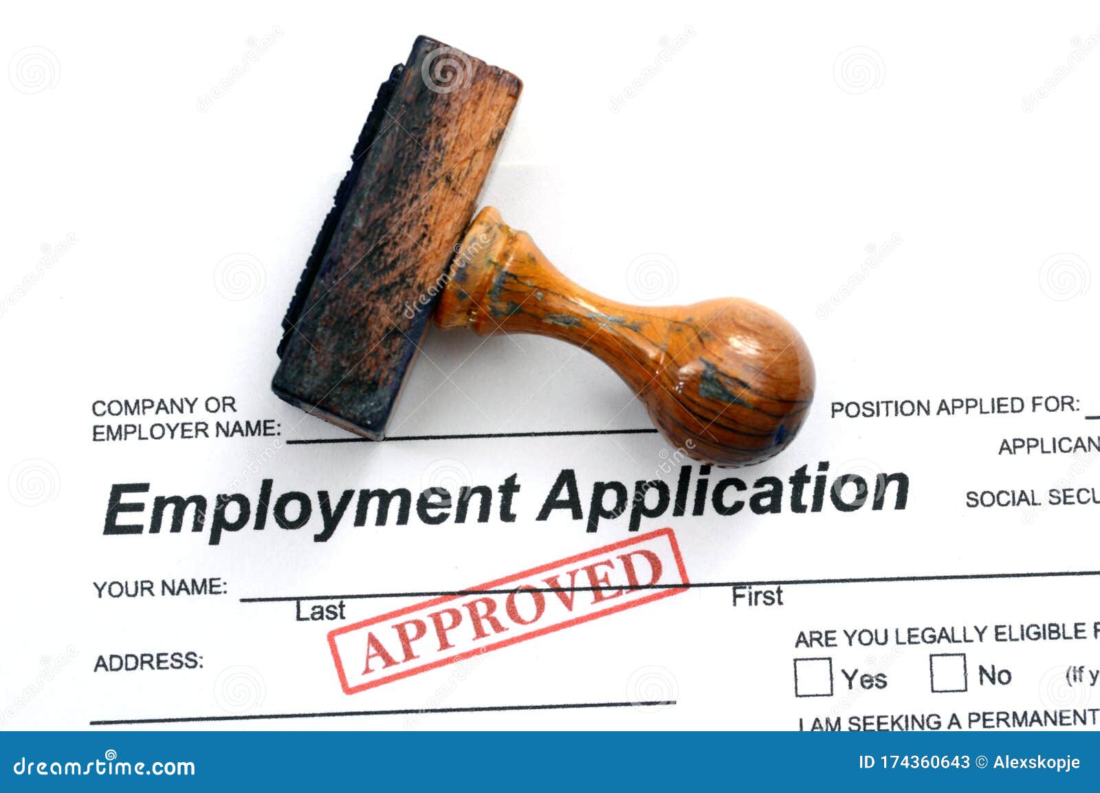 Employment Application - Approved Stock Image - Image of career ...