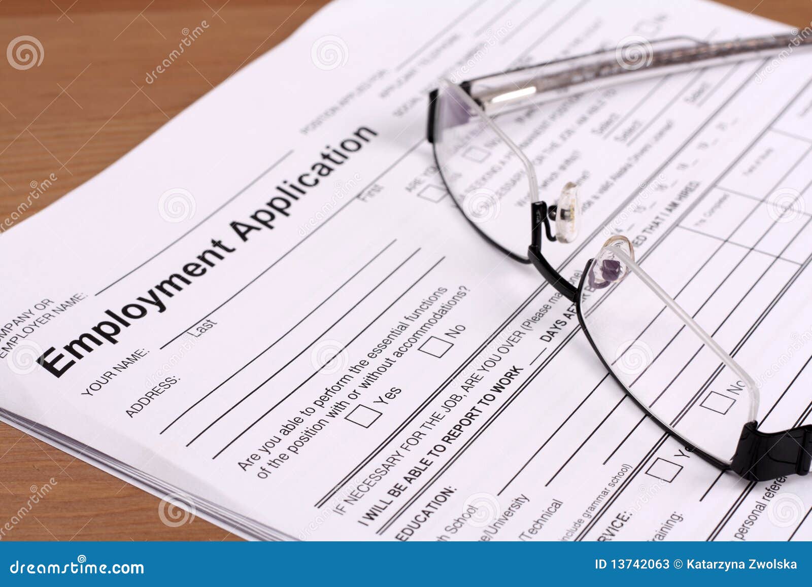 Employment Application Form Stock Image - Image of recruitment, human ...