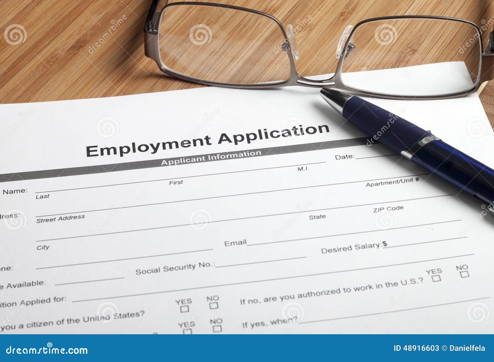 Employment Application stock image. Image of occupation - 48916603