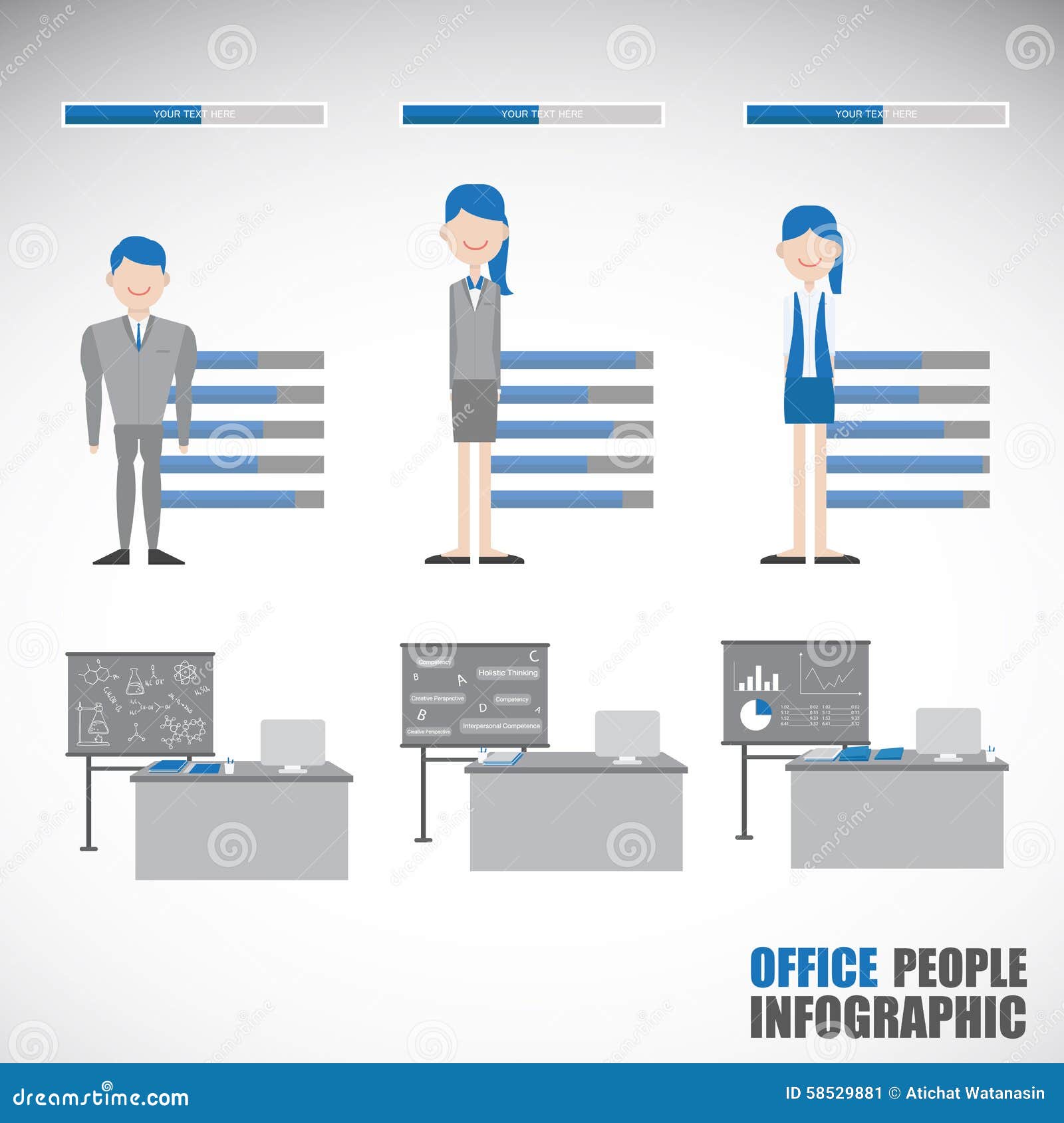 Employment Character Info-graphic. Stock Vector - Illustration of level ...