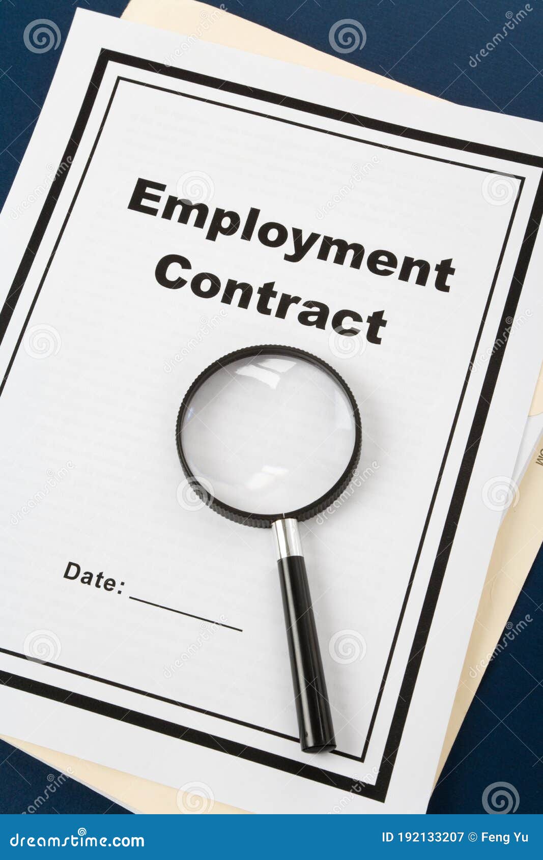 Employment Contract Document Stock Image - Image of magnifying, file ...