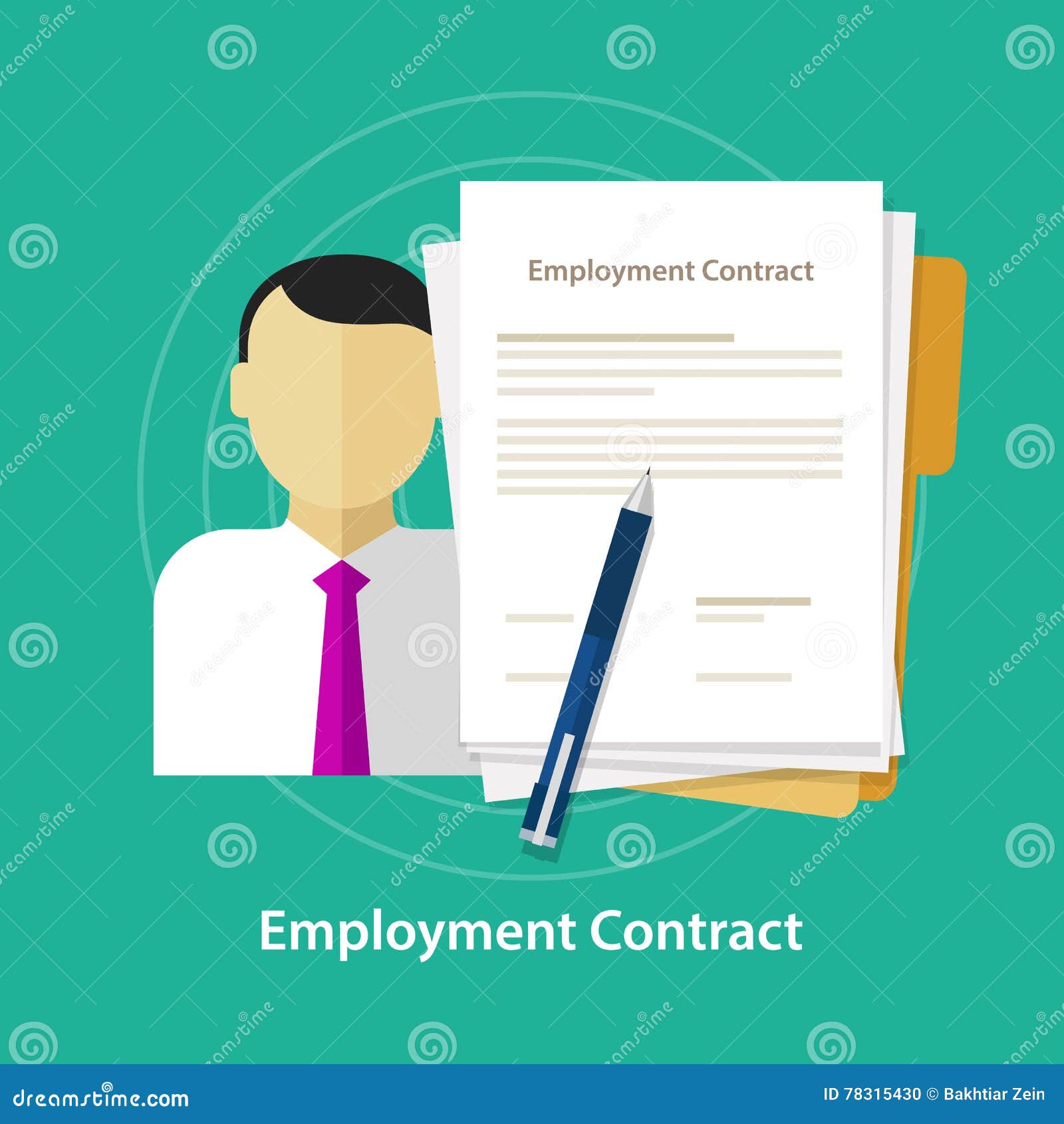 Employment Contract Paper Document Desk and Hand Human Resources Stock ...