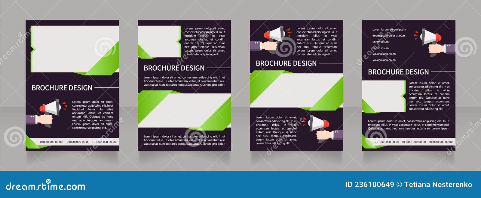 Employment Contract Signing Blank Brochure Layout Design Stock Vector ...