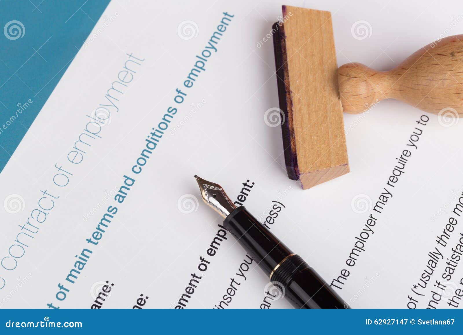 Employment Contract with Stamp Stock Image - Image of letter, contract ...