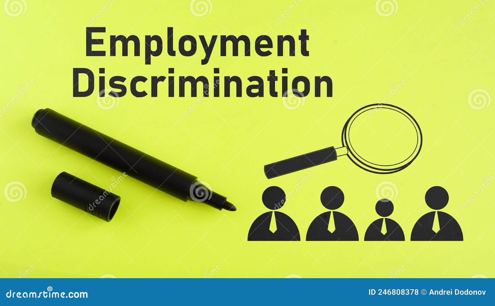 Employment Discrimination is Shown Using the Text Stock Photo - Image ...