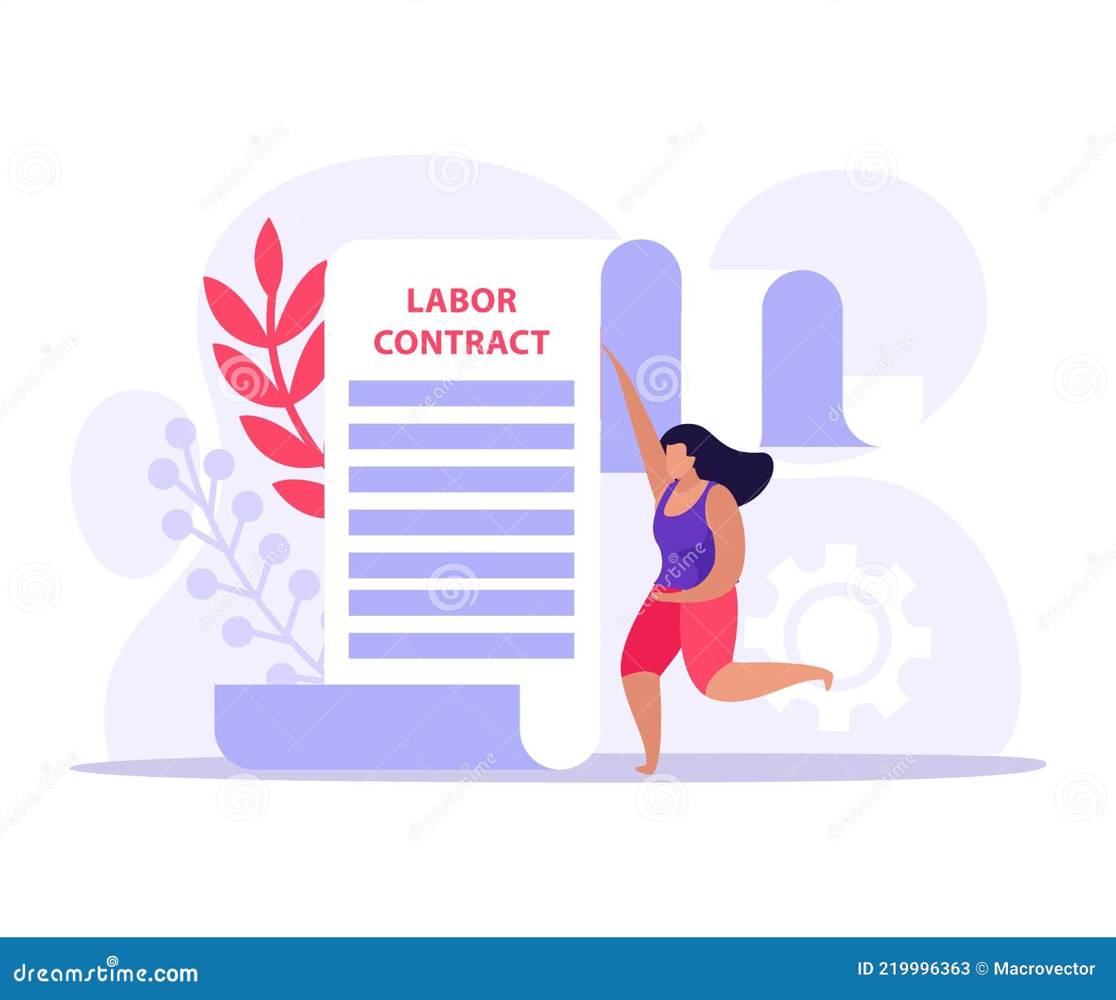 Labor Contract Line Icon, Concept Sign, Outline Vector Illustration ...
