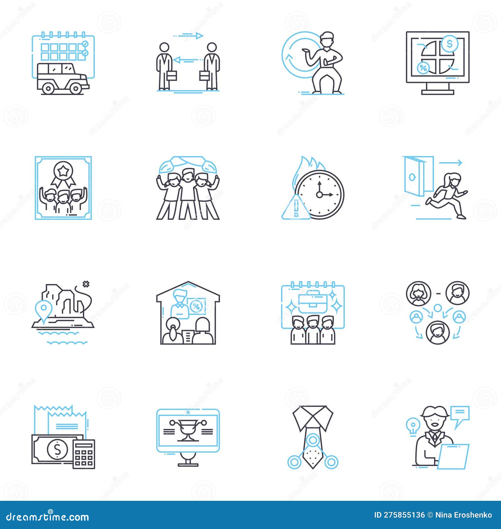 Employment Effectiveness Linear Icons Set. Productivity, Efficiency ...