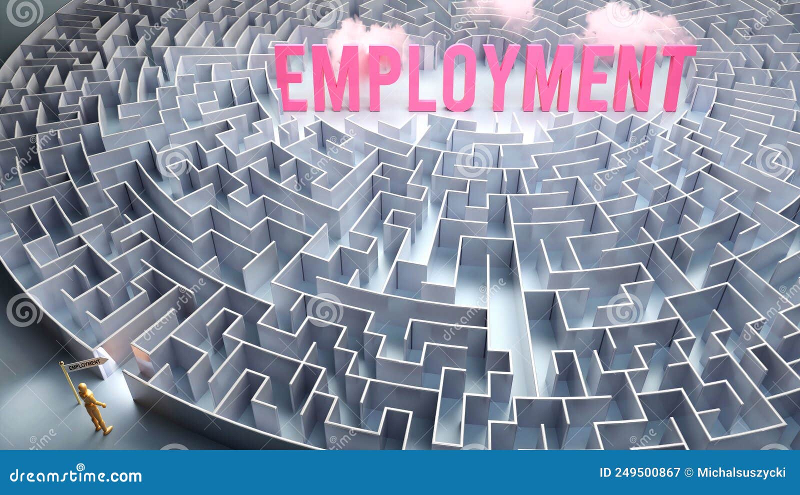 Employment and a Difficult Path To it Stock Illustration - Illustration ...